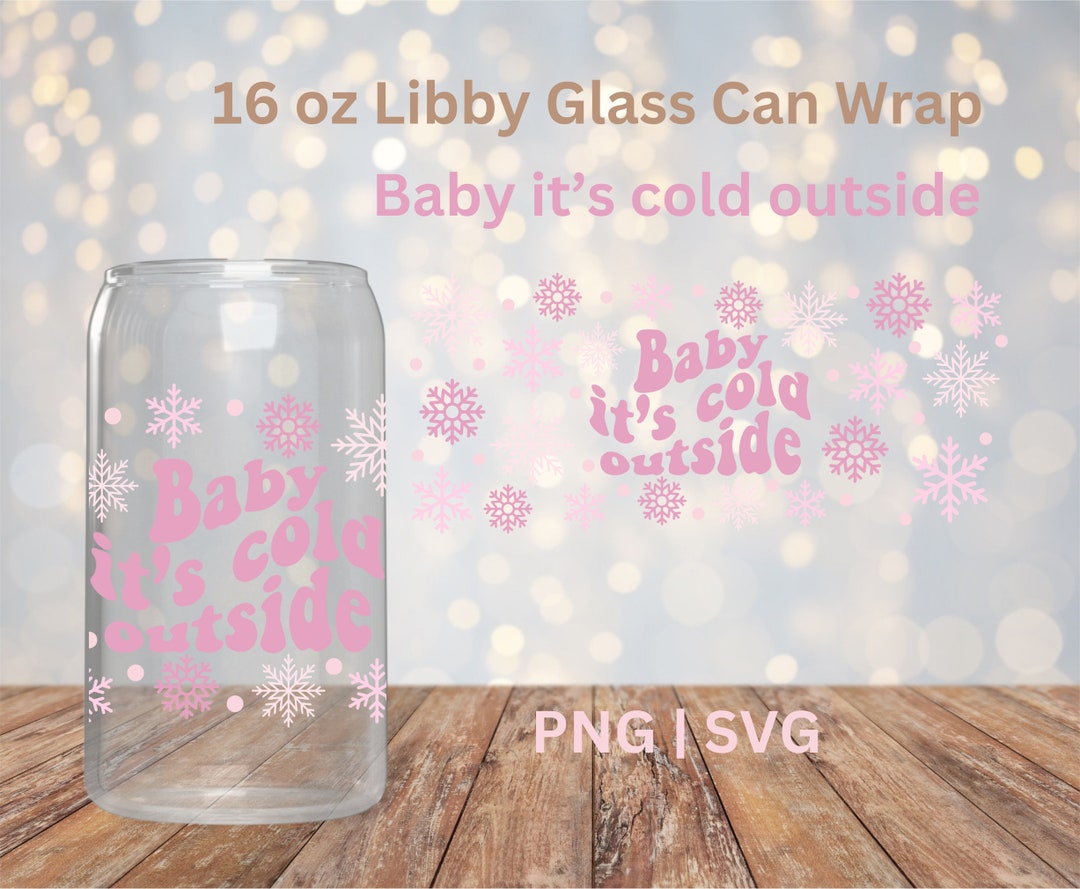 Winter 16 Oz Glass Can Cutfile, SVG PNG, Christmas Cup Wrap, Cup Wrap ...