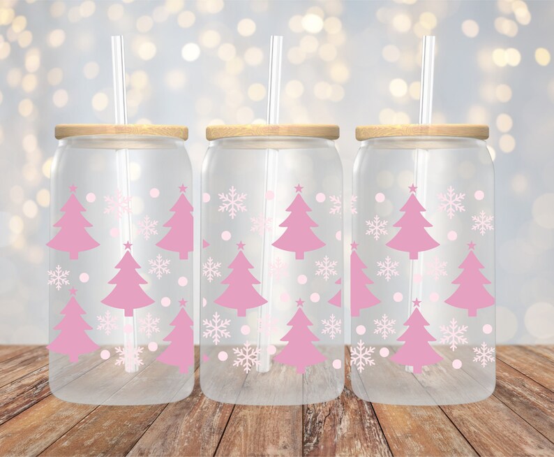 Christmas 16 Oz Glass Can Cutfile, SVG PNG, Christmas Cup Wrap, Cup ...