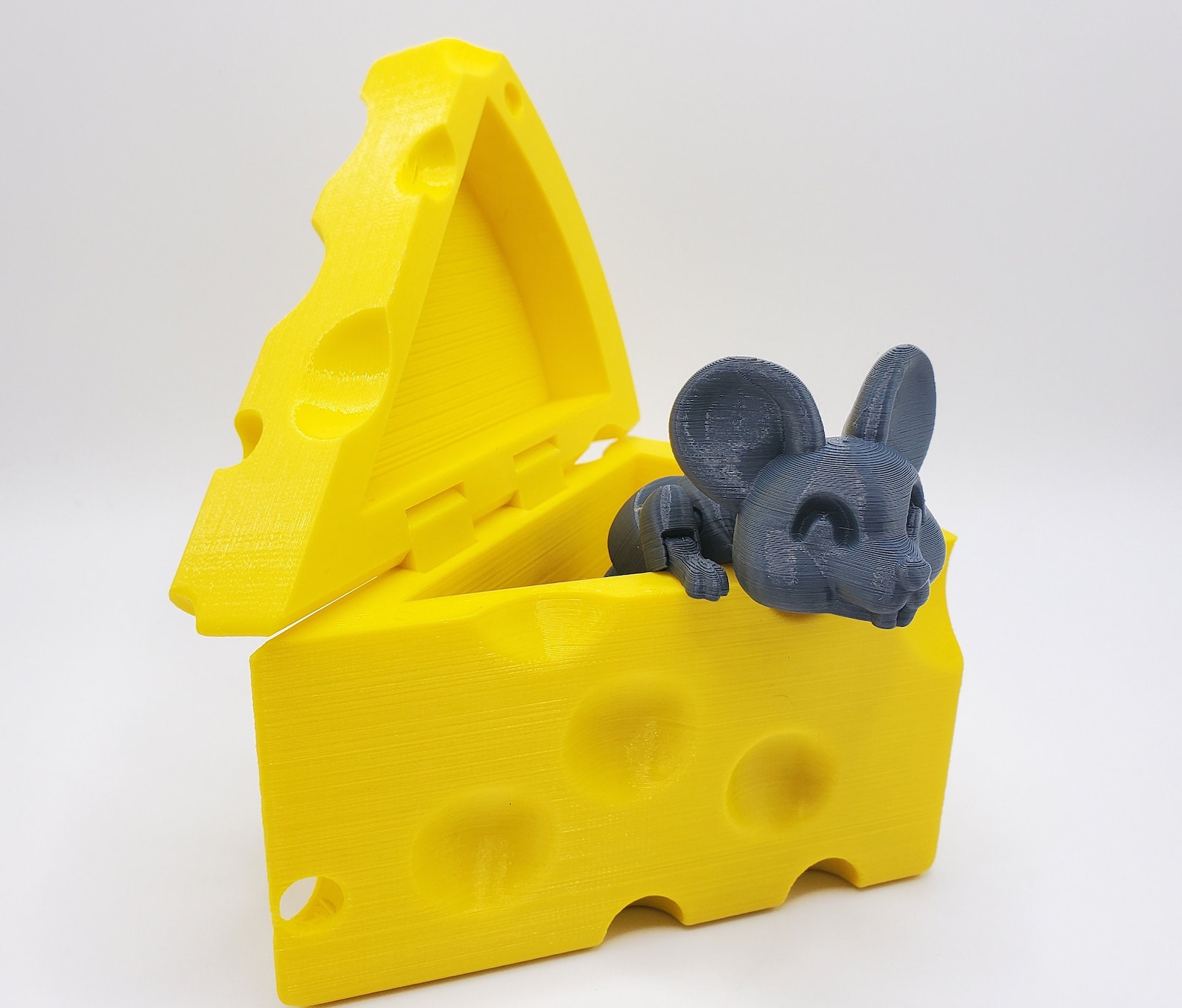 3D Printed Articulated Mouse in Cheese Box - Etsy