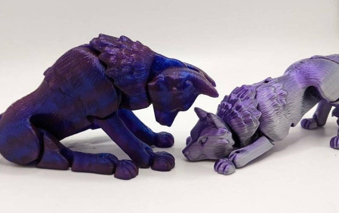 Wolf - 3D Printed, Articulated, Customizable Colors! - Etsy