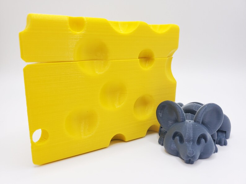 3D Printed Articulated Mouse in Cheese Box - Etsy