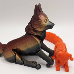 3D Printed Fox - Customizable, Made to Order Articulated Fidget Toy - Etsy