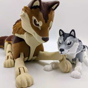 Wolf - 3D Printed, Articulated, Multi-colored! - Etsy