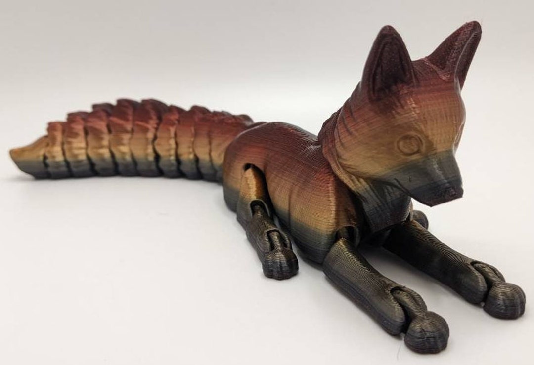 3D Printed Fox - Customizable, Made to Order Articulated Fidget Toy - Etsy