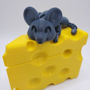 3D Printed Articulated Mouse in Cheese Box - Etsy