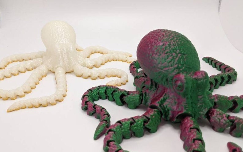Lifelike Articulated Octopus 3D Printed With Customizable - Etsy