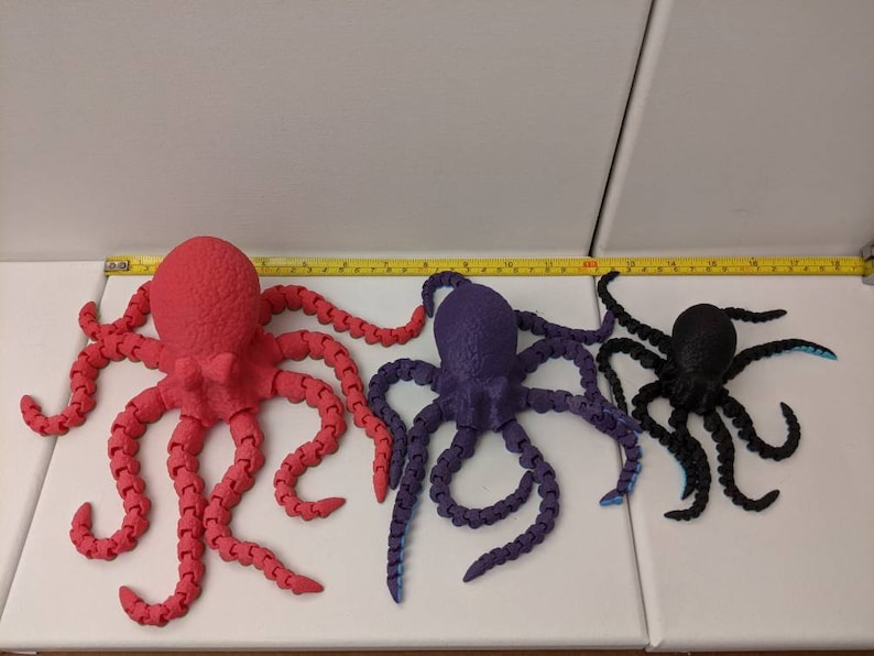 Lifelike Articulated Octopus 3D Printed With Customizable - Etsy