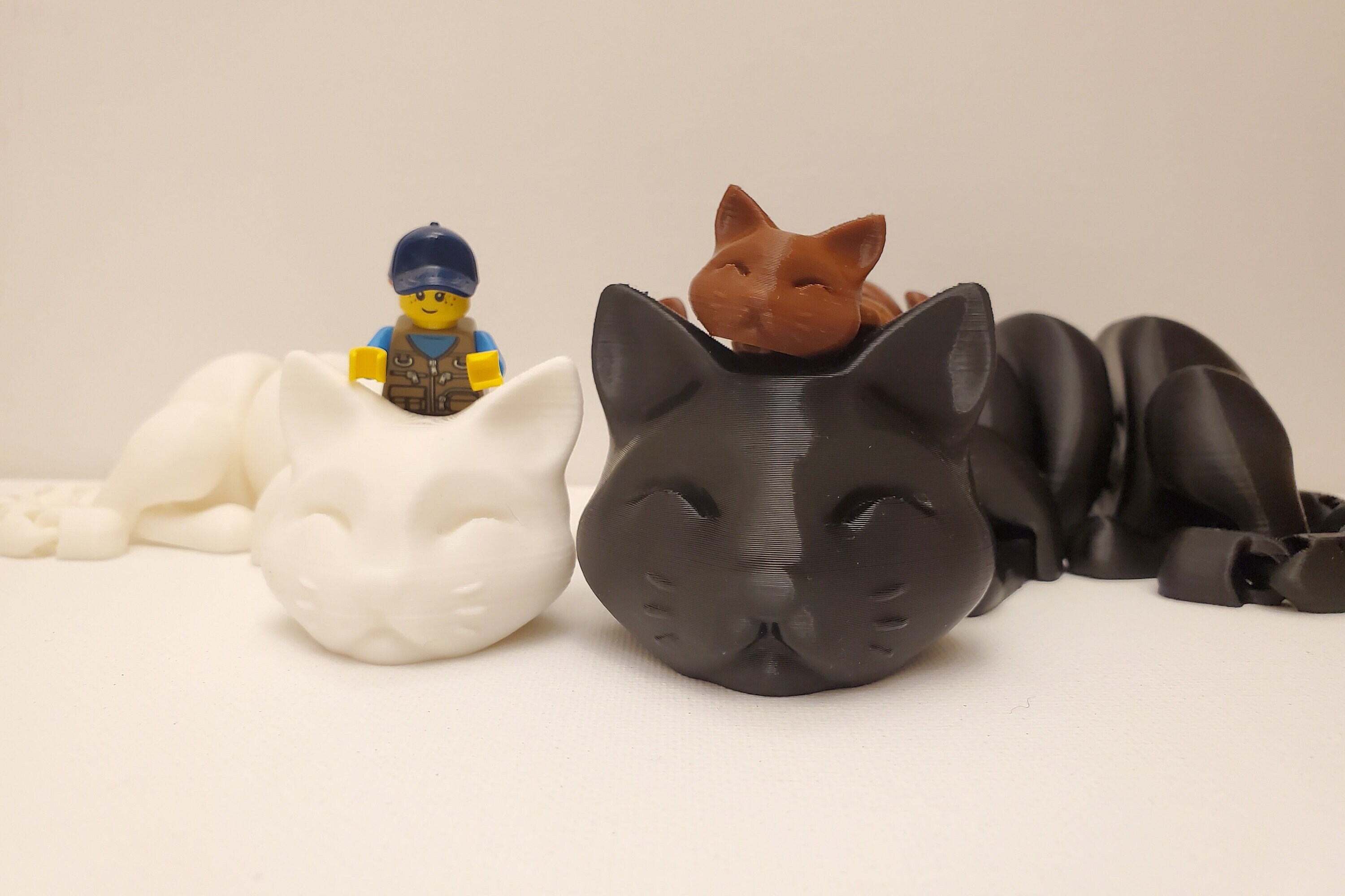 3D Printed Articulated Lazy Cat - Etsy