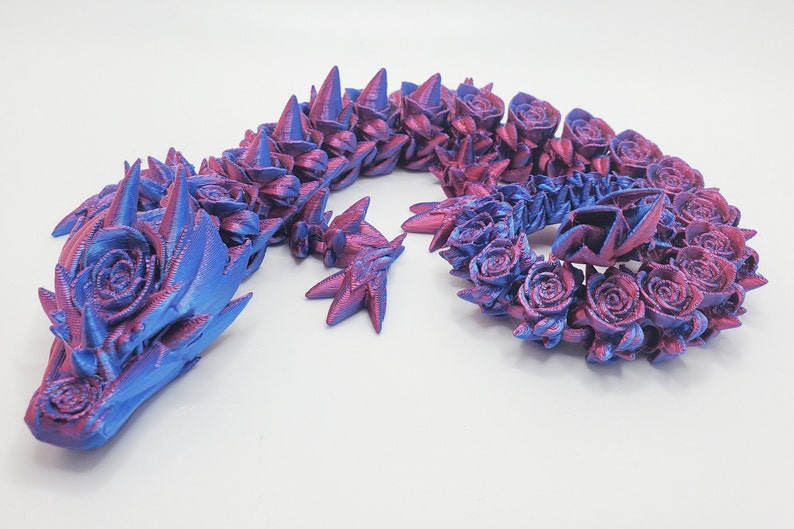 Rose Dragon 3D Printed Articulated Customizable Colors - Etsy