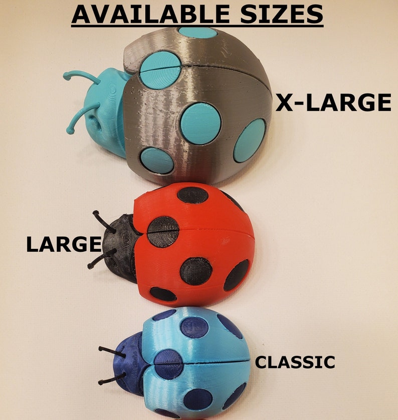 3D Printed Articulated Ladybug Choose Your Own Colors - Etsy