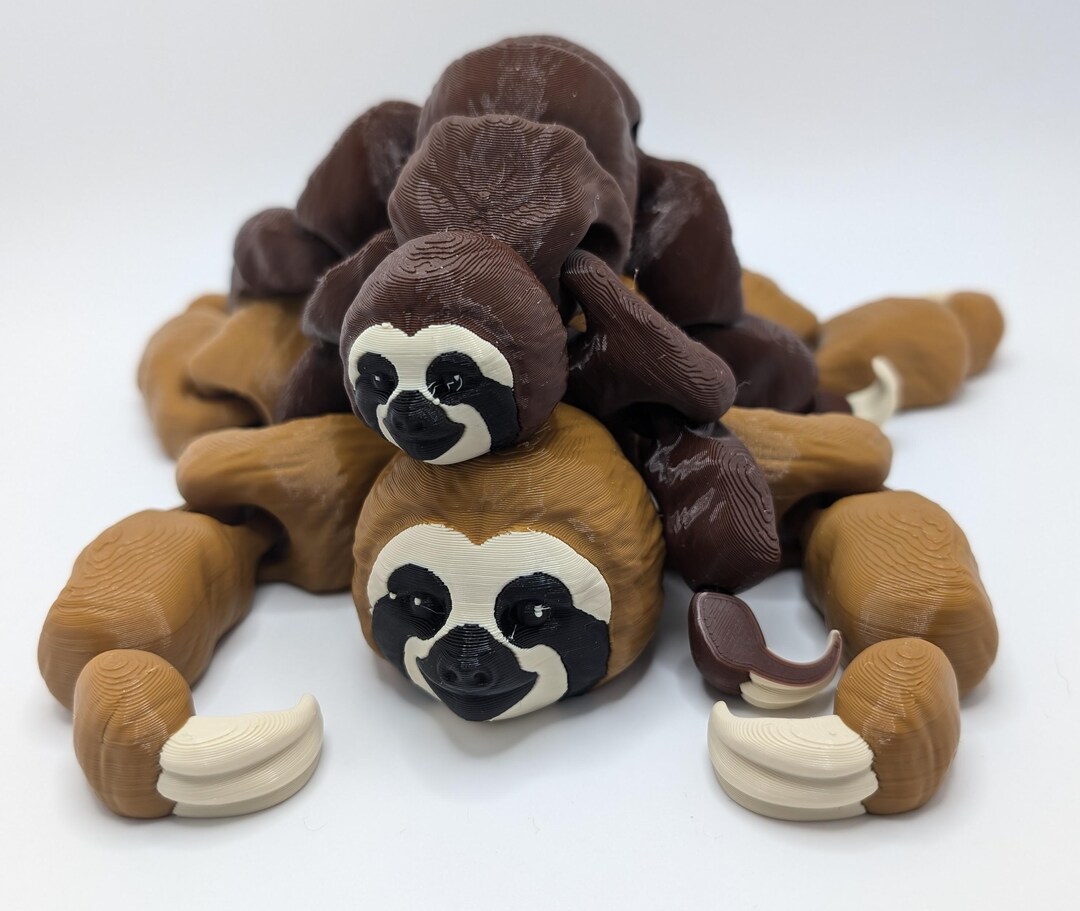 Sloth - 3D Printed, Articulated, Multi-colored Fidget Toy - Etsy