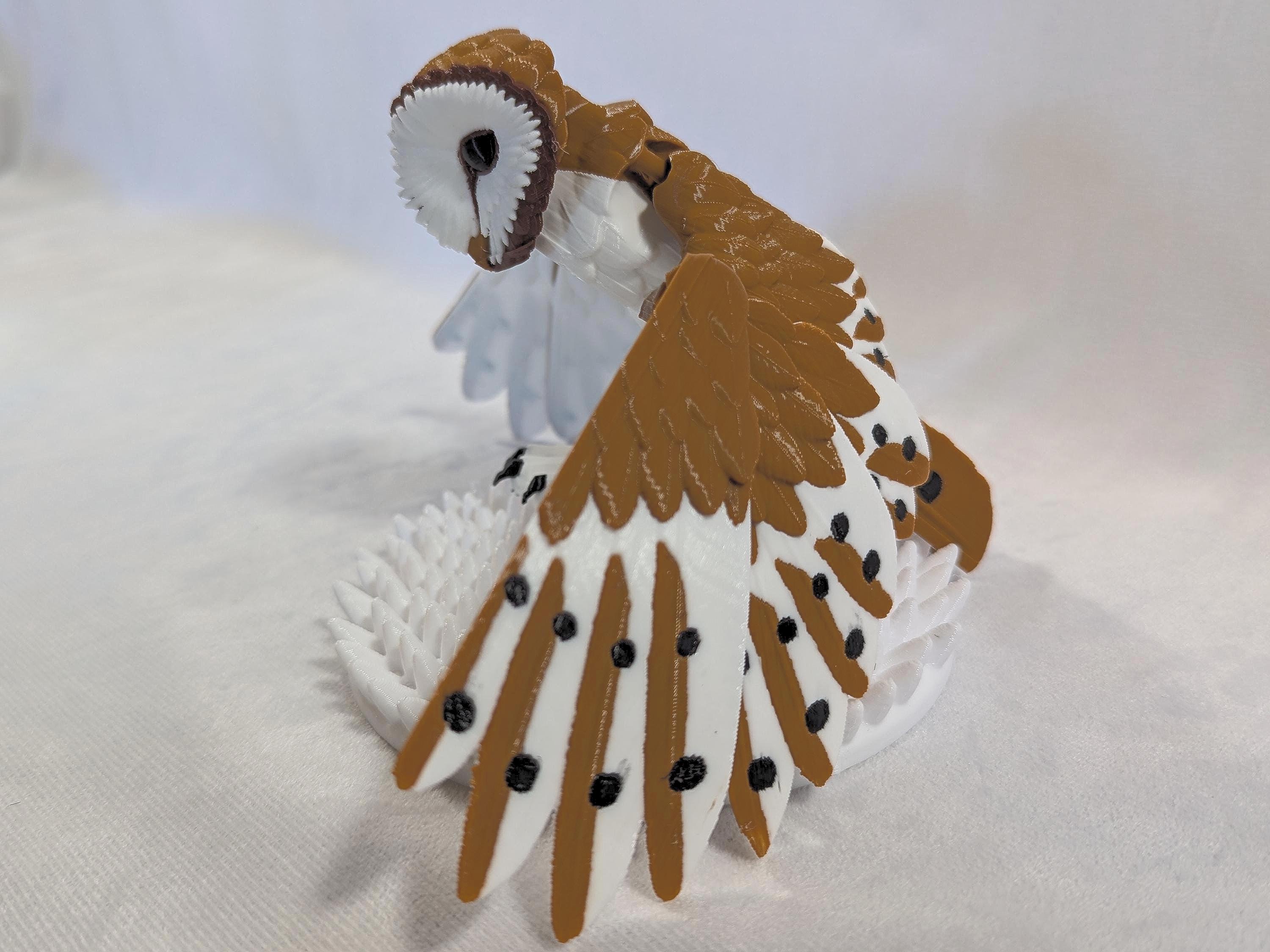3D Printed Owl - Multicolor Articulated Barn Owl Model - Etsy