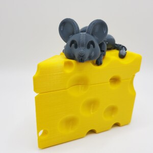 3D Printed Articulated Mouse in Cheese Box - Etsy
