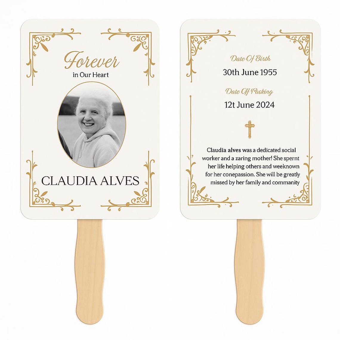Custom Funeral Fans With Black & White Photo – Personalized Memorial ...
