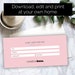 Pink Printable Gift Voucher / Downloadable Custom Gift Certificate ...