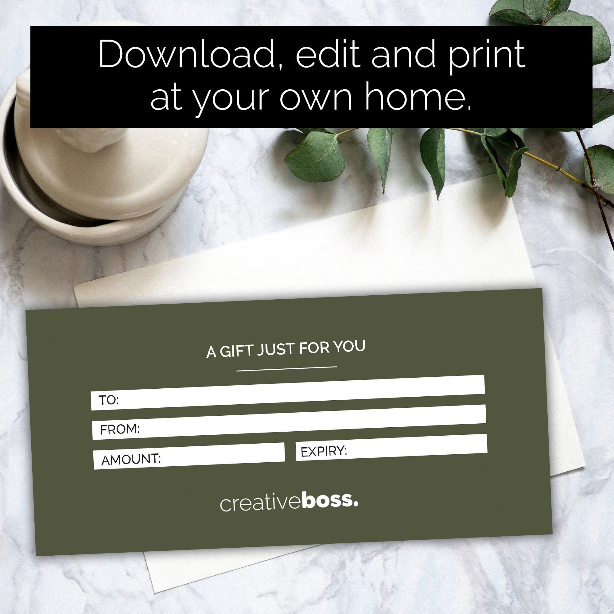 Printable Gift Voucher / Downloadable Custom Gift Certificate Template ...