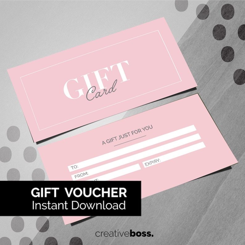 Pink Printable Gift Voucher / Downloadable Custom Gift Certificate ...