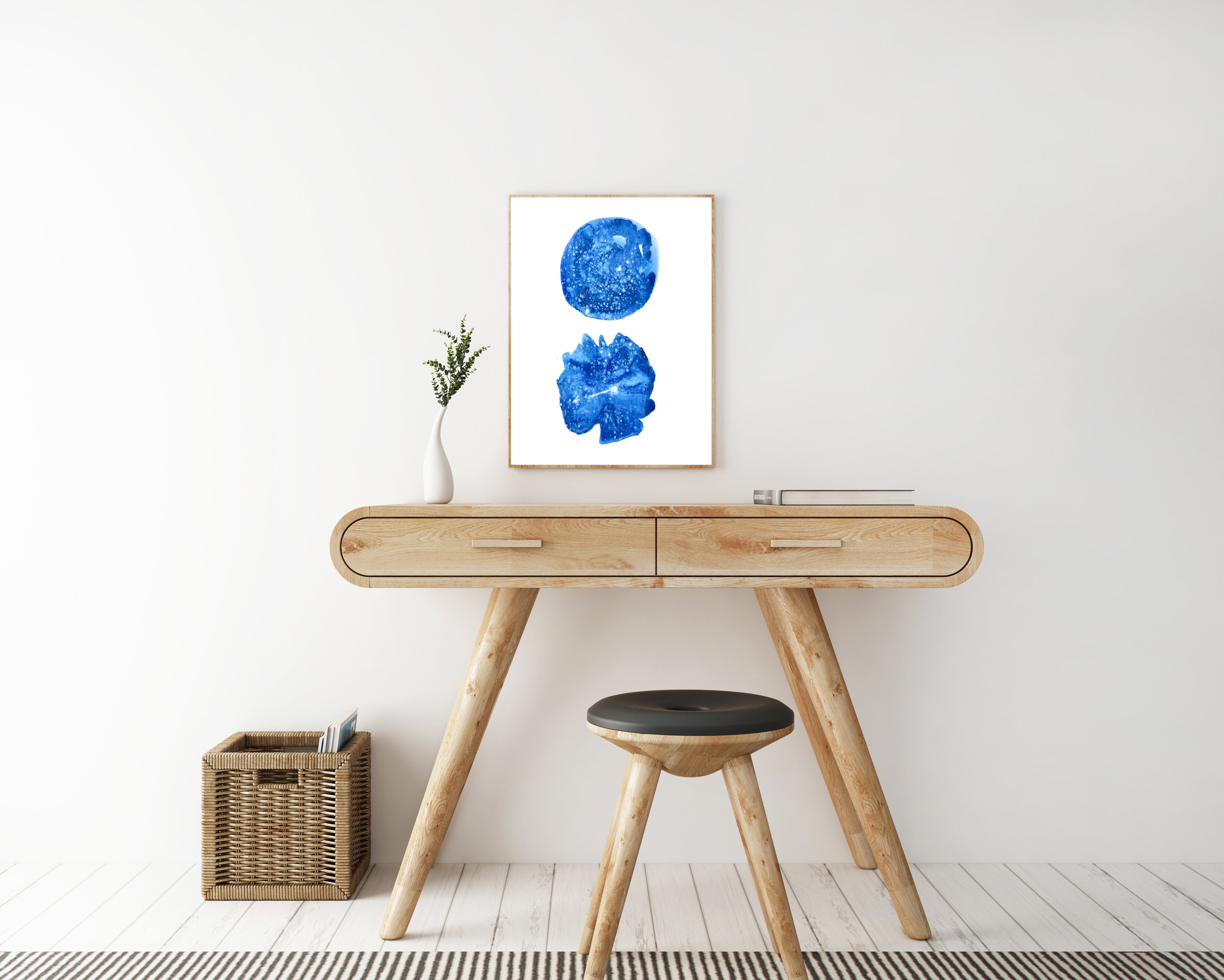 Blue Cooling Art Print, Blue Painting, Watercolor Painting - Etsy