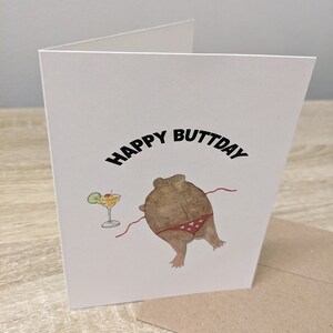 HAPPY BUTTDAY, Rain Frog, Birthday Card, 100% Recycled Paper - Etsy