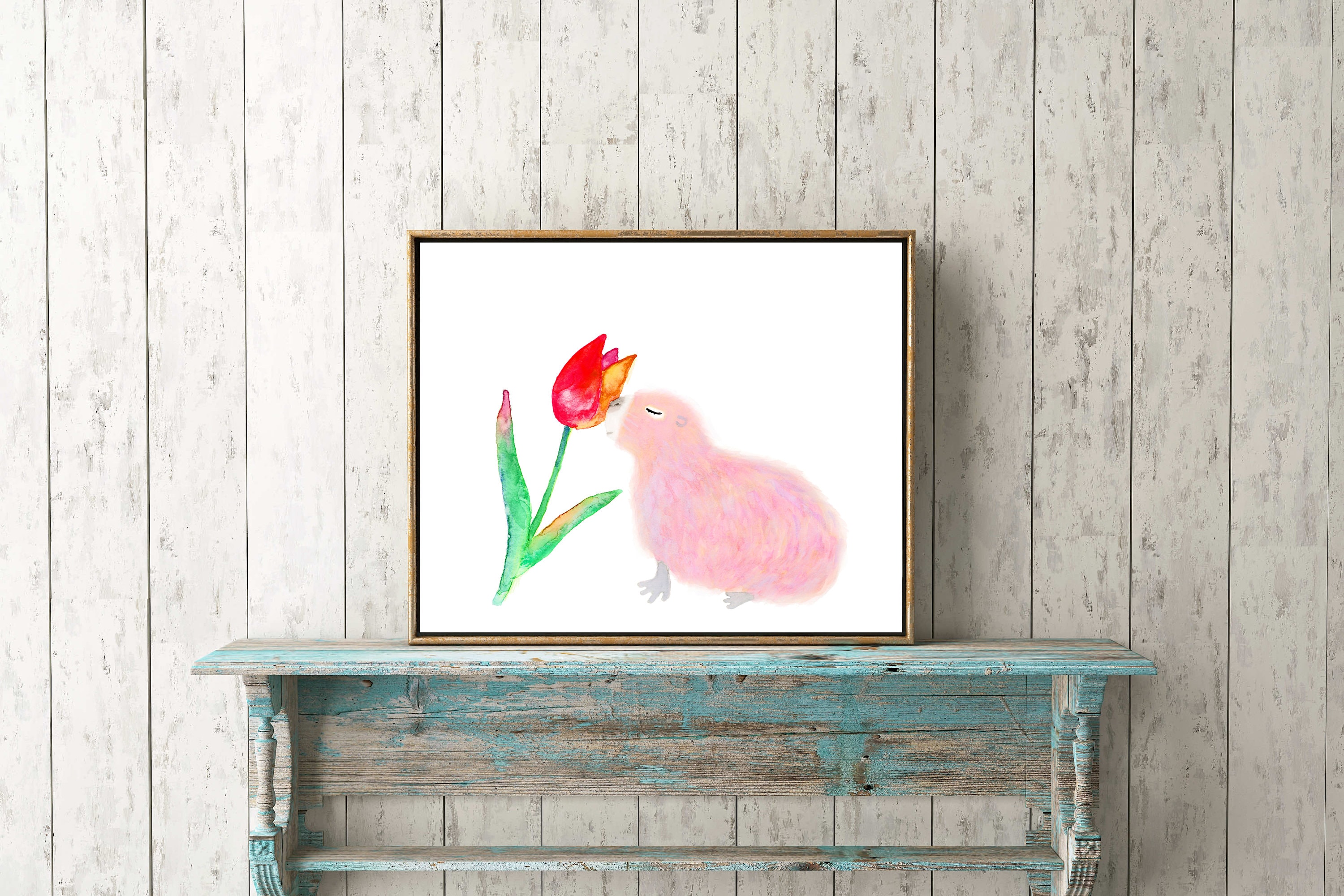 Capybara Print, Capybara Painting, Watercolor Painting, Capybara Art ...