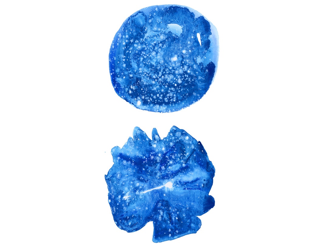 Blue Cooling Art Print Blue Painting Watercolor Painting - Etsy