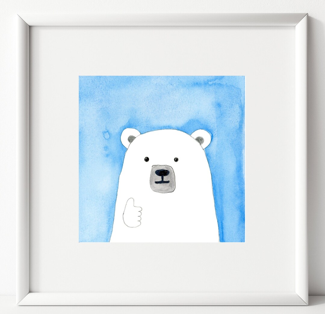 Thumbs up Solar Bear, Digital File, Watercolor Painting, Watercolor ...