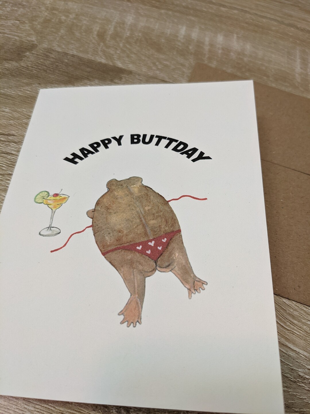 HAPPY BUTTDAY Rain Frog Birthday Card 100% Recycled Paper - Etsy