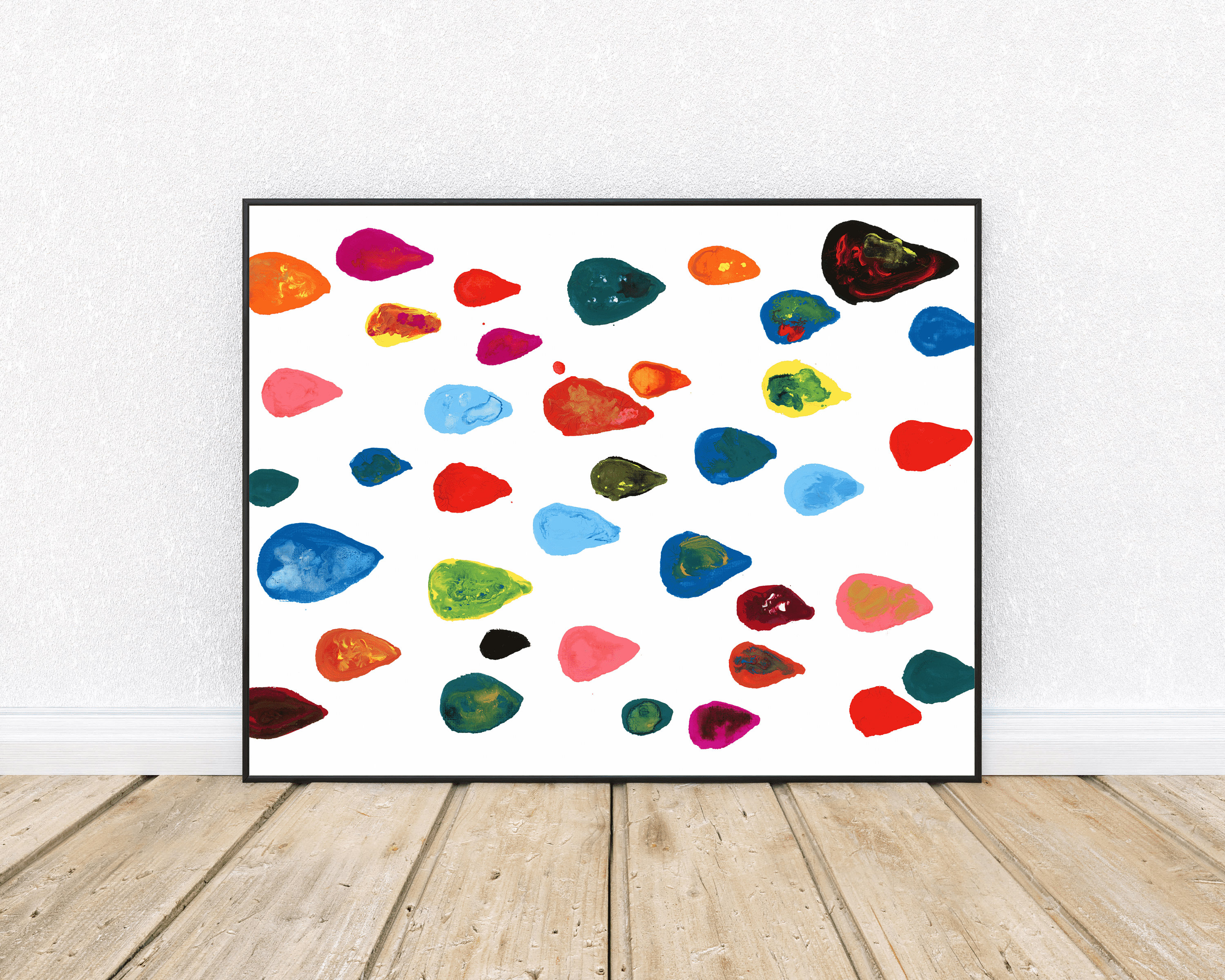 Colorful Water Drops Print, Drops Print, Acrylic Painting, Art Print - Etsy
