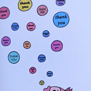 Many Thanks, Thank You Card, Pink Fish, Colorful Bubbles, 100% Recycled ...