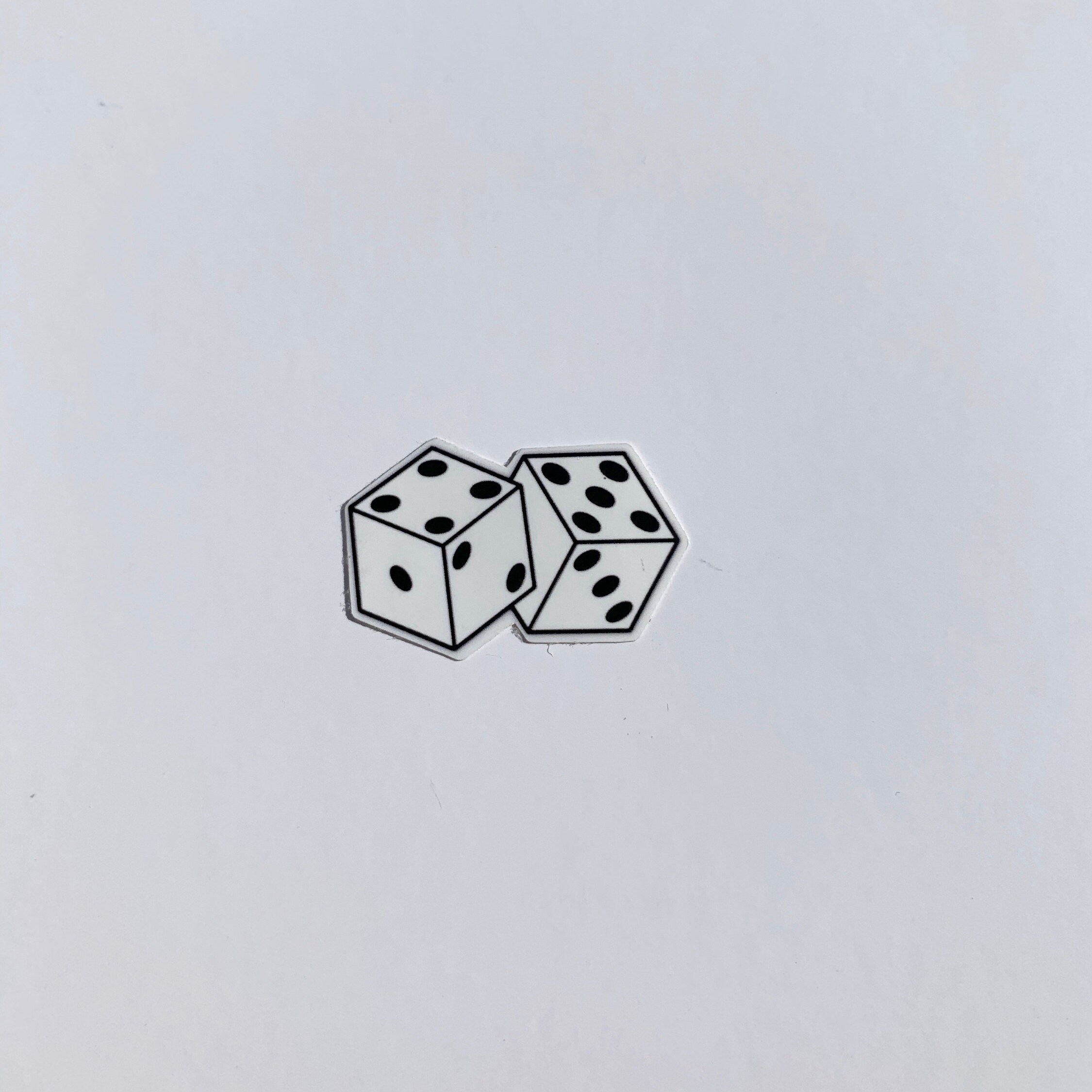 Pair of dice waterproof sticker | Etsy