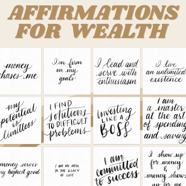 Wealth Vision Board Printables - Etsy