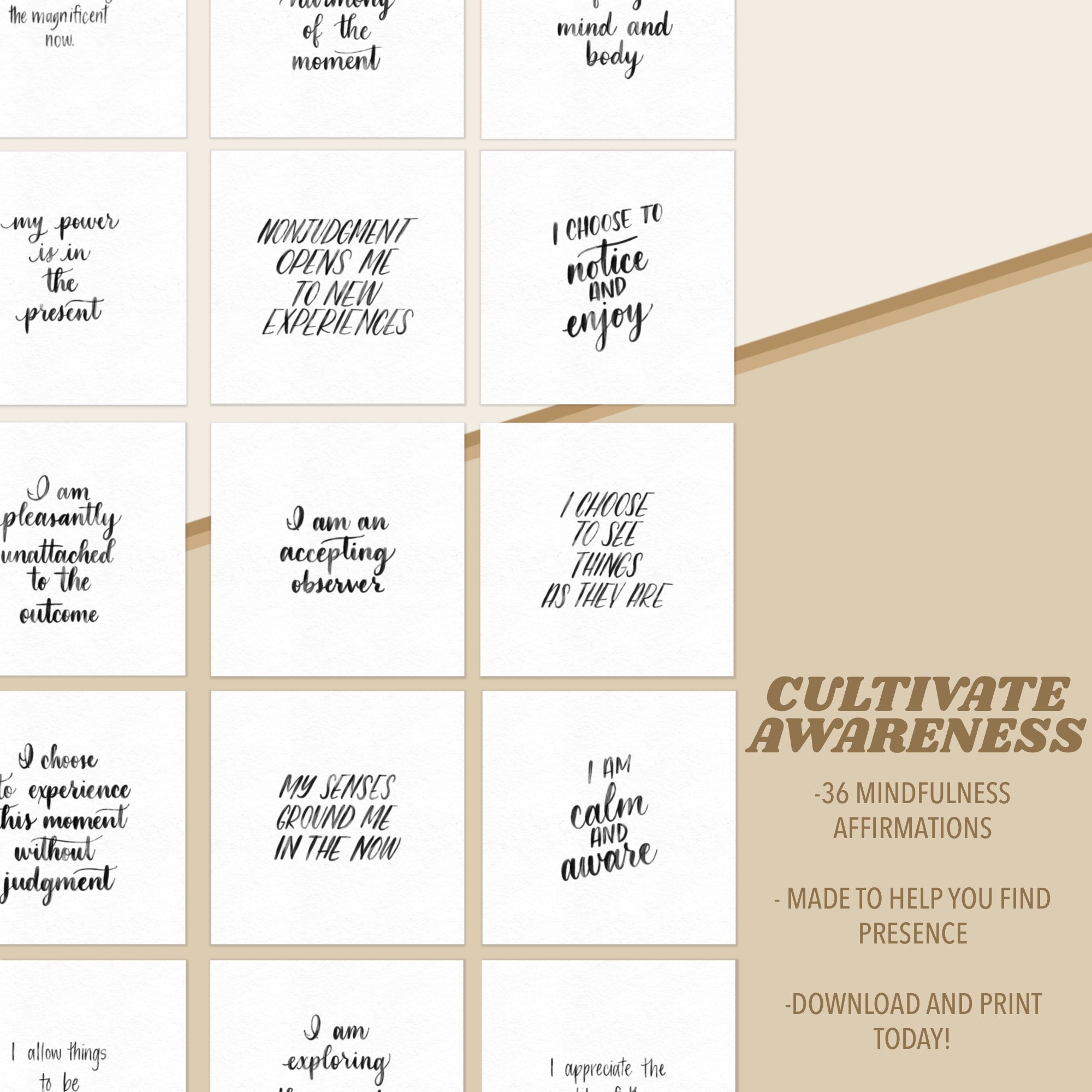 Mindfulness Affirmation Cards for Adults, Affirmations for Tranquility ...