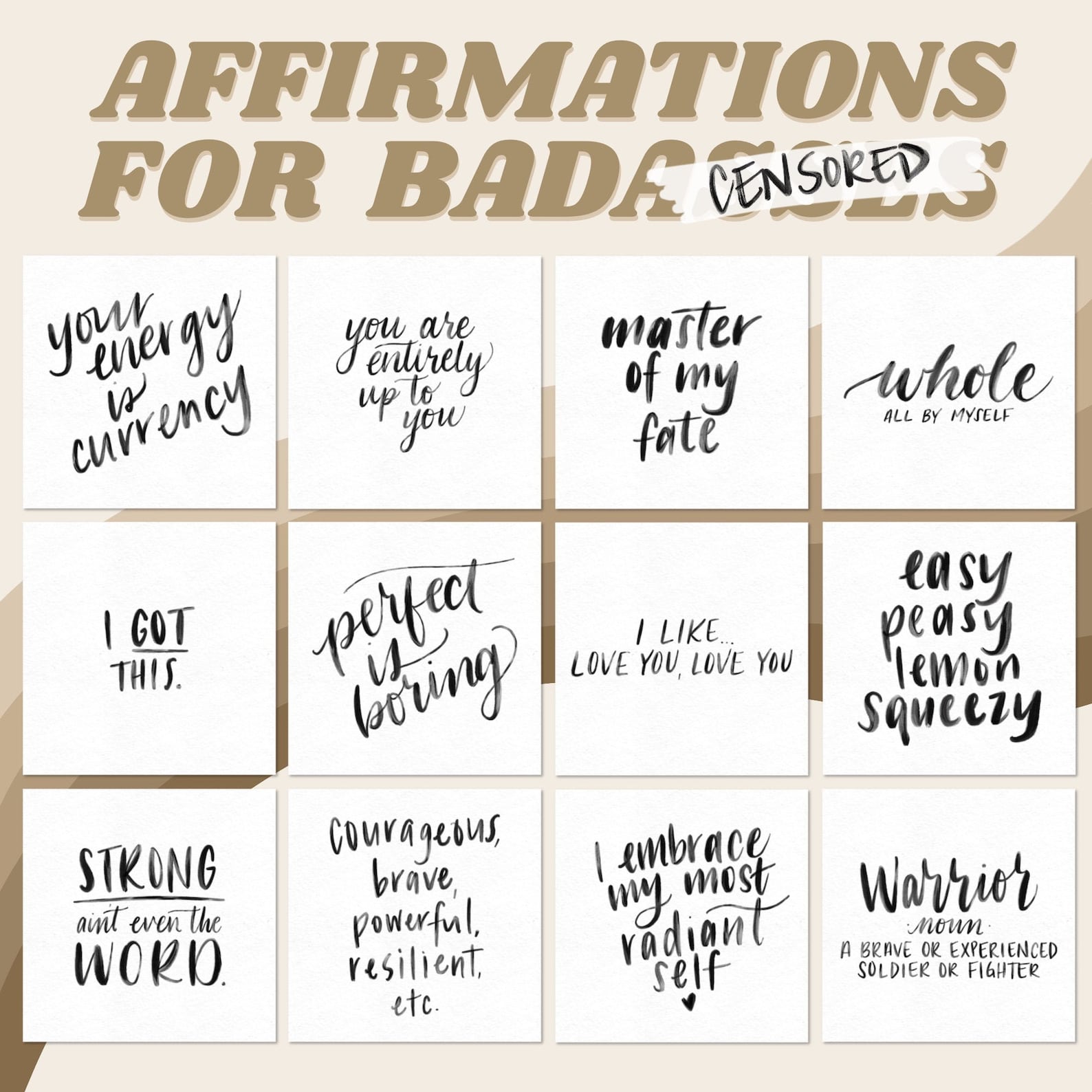 Badass Affirmation Cards for Sassy, Confident Queens, Vision Board ...