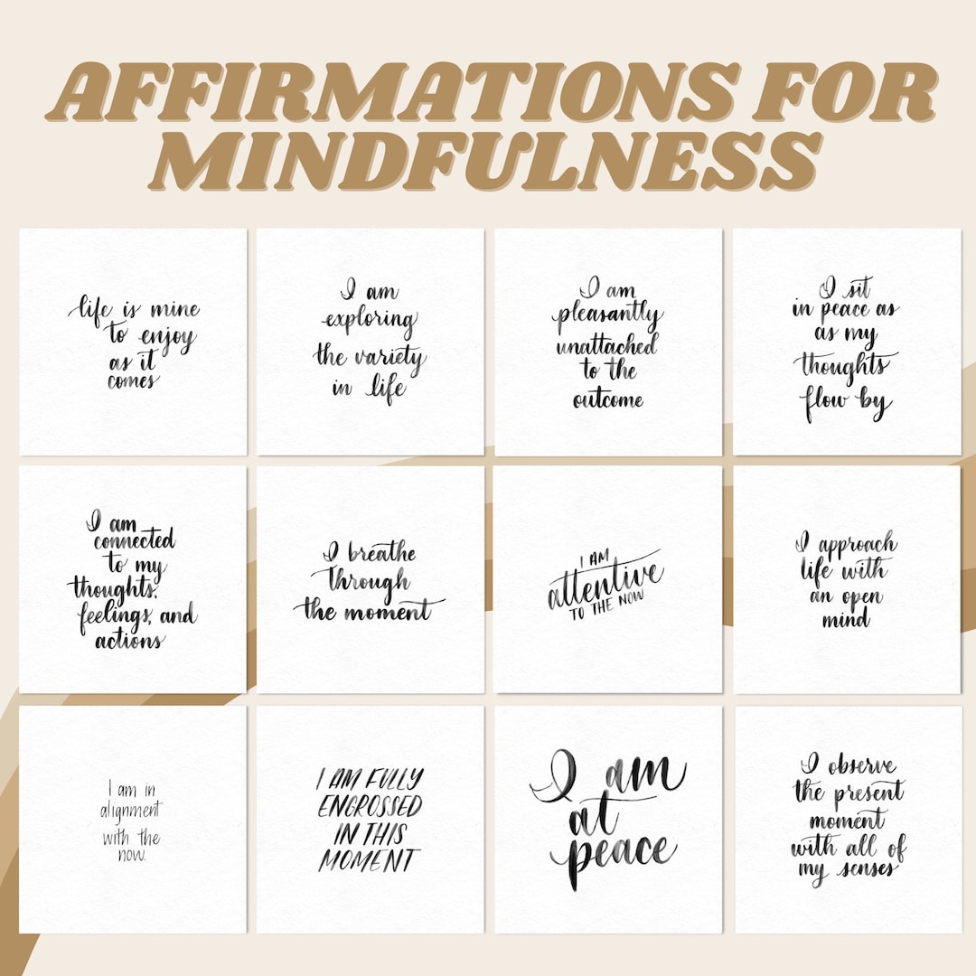 Mindfulness Affirmation Cards for Adults, Affirmations for Tranquility ...