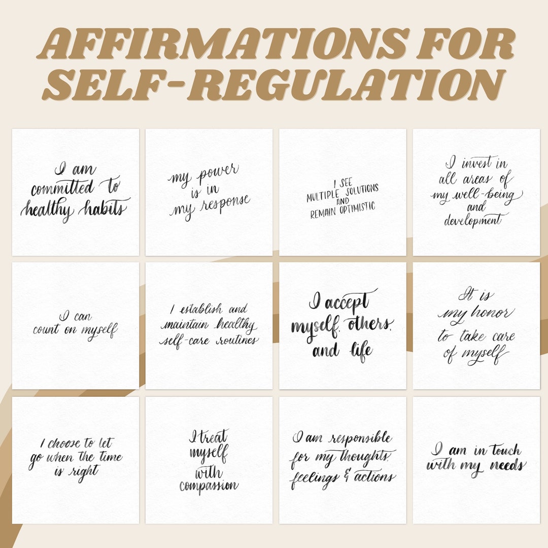 Self Regulation Affirmations for Emotional Support, Mental Health ...