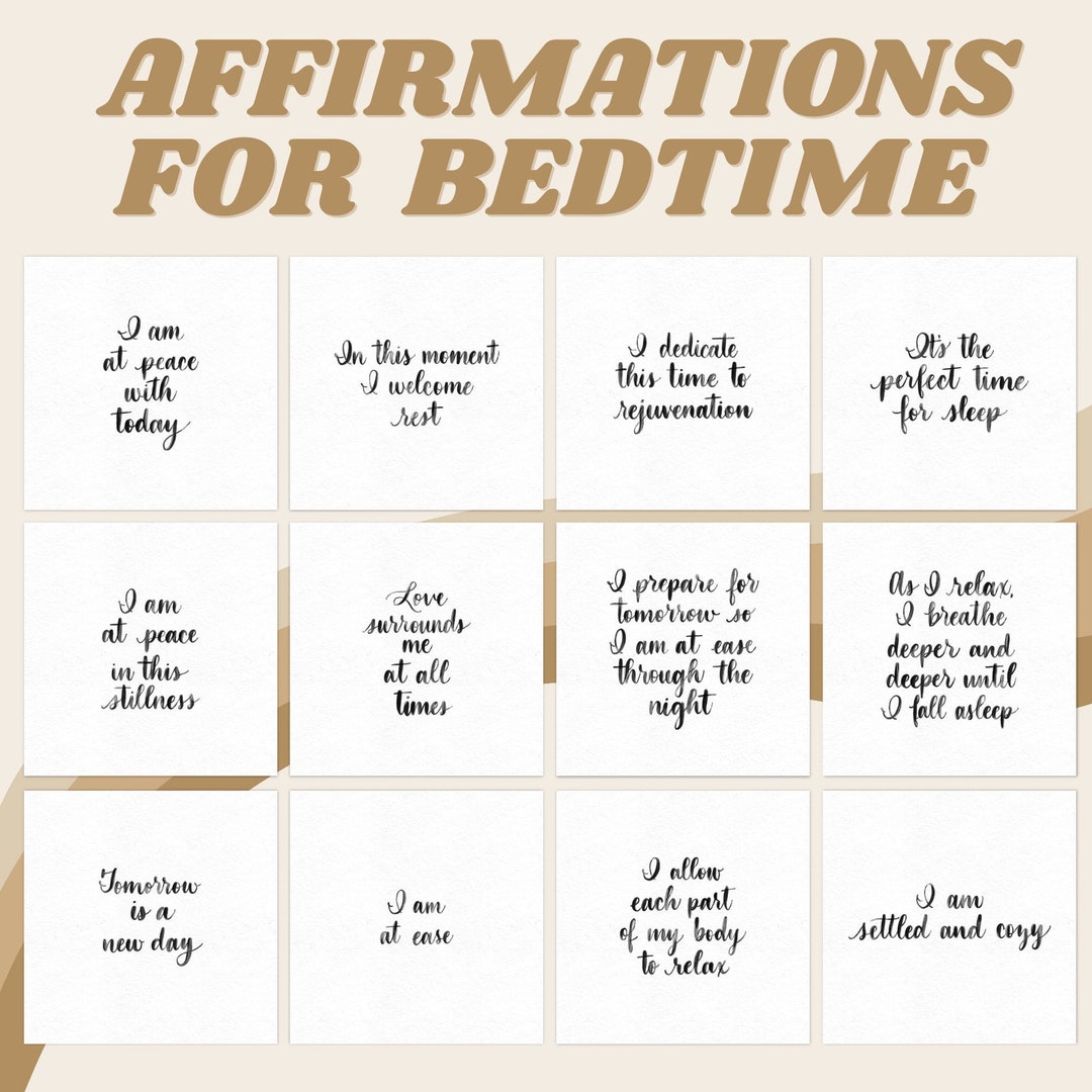 Bedtime Affirmation Cards for Adults, Night Time Mantra Cards for ...