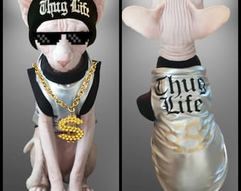 Thug Life Cat Shirt - Etsy