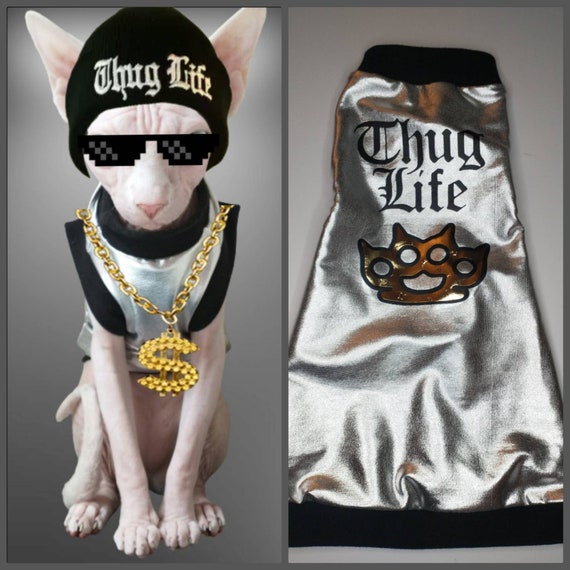 Cat In Hoodie Thug Life