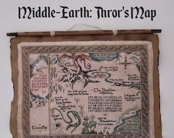 Middle Earth: Thror's Map The Shire Map Handmade Scrolls | Etsy