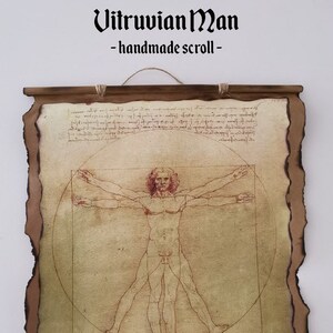 Vitruvian Man Handmade Scrolls by Leonardo Da Vinci. Wall Home Decor ...