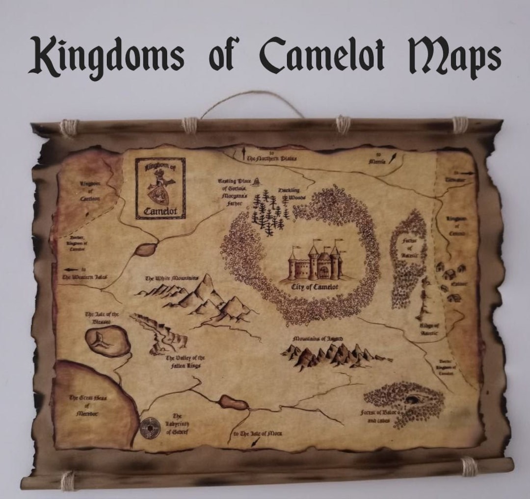 Camelot Map, Kingdoms of Camelot, Handmade Scrolls, Map of King Arthur ...