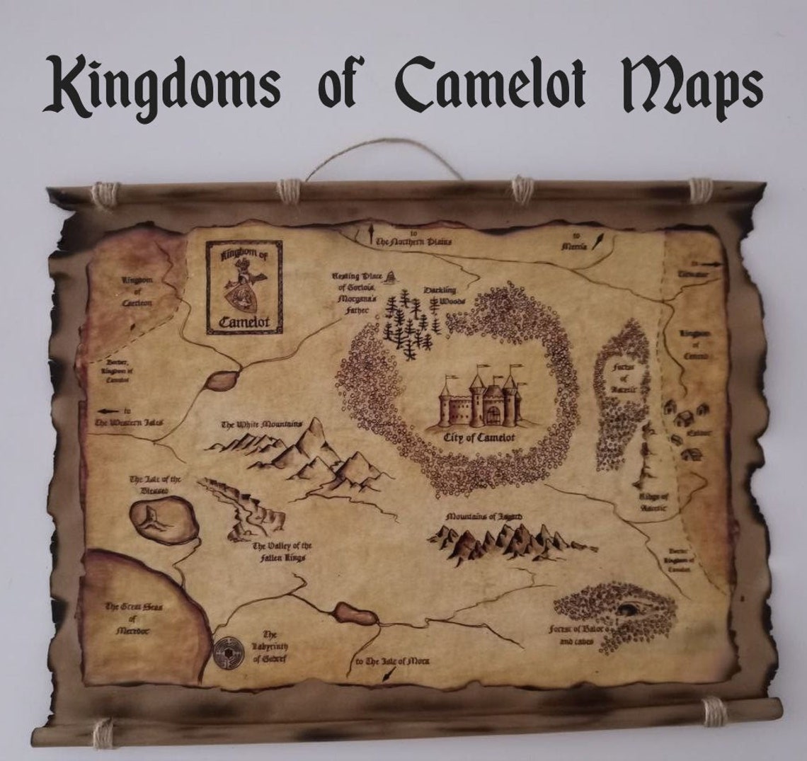Camelot Map Kingdoms of Camelot Handmade Scrolls Map of - Etsy
