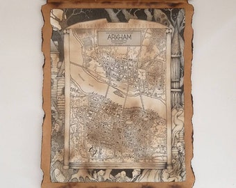 H. P. Lovecraft's Fictional Town of Arkam Map. - Etsy