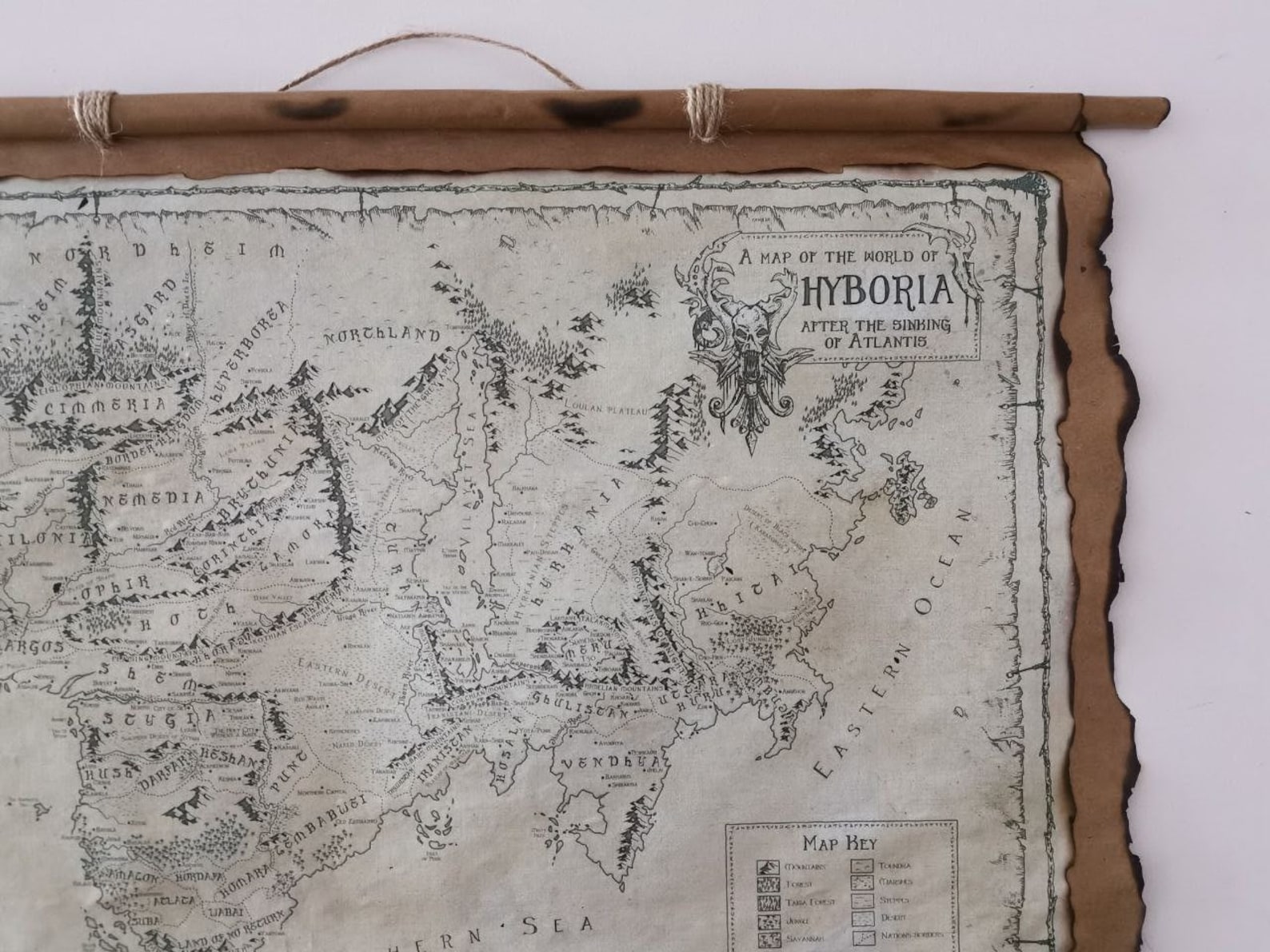 The Map of the World of Hyboria, Conan the Barbarian, Handmade Scrolls ...