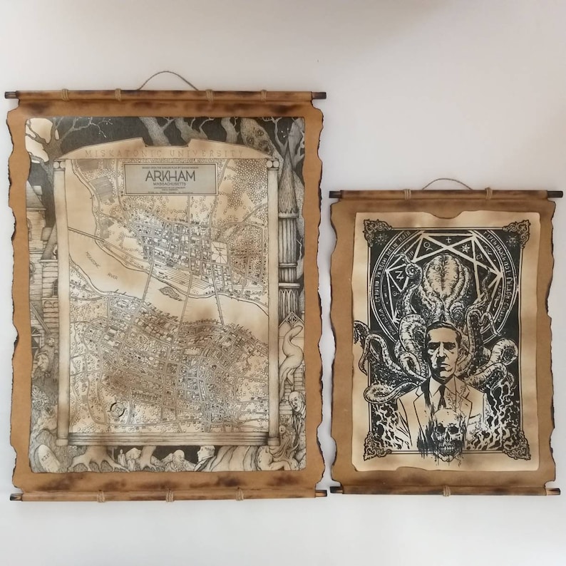 Arkham City Map HP Lovecraft Scroll - Etsy