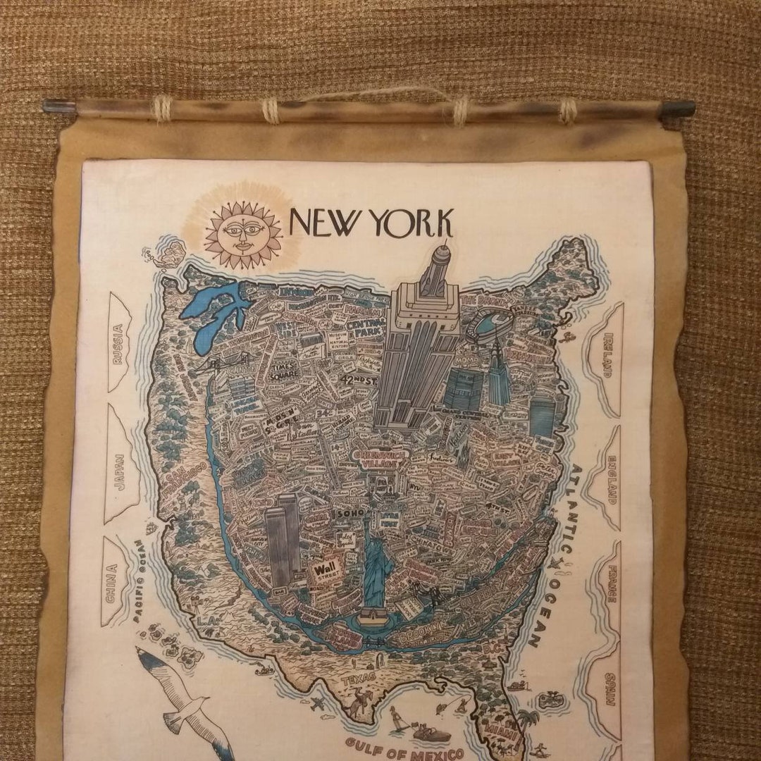 1970s City Map of New York Handmade Scroll City Map - Etsy
