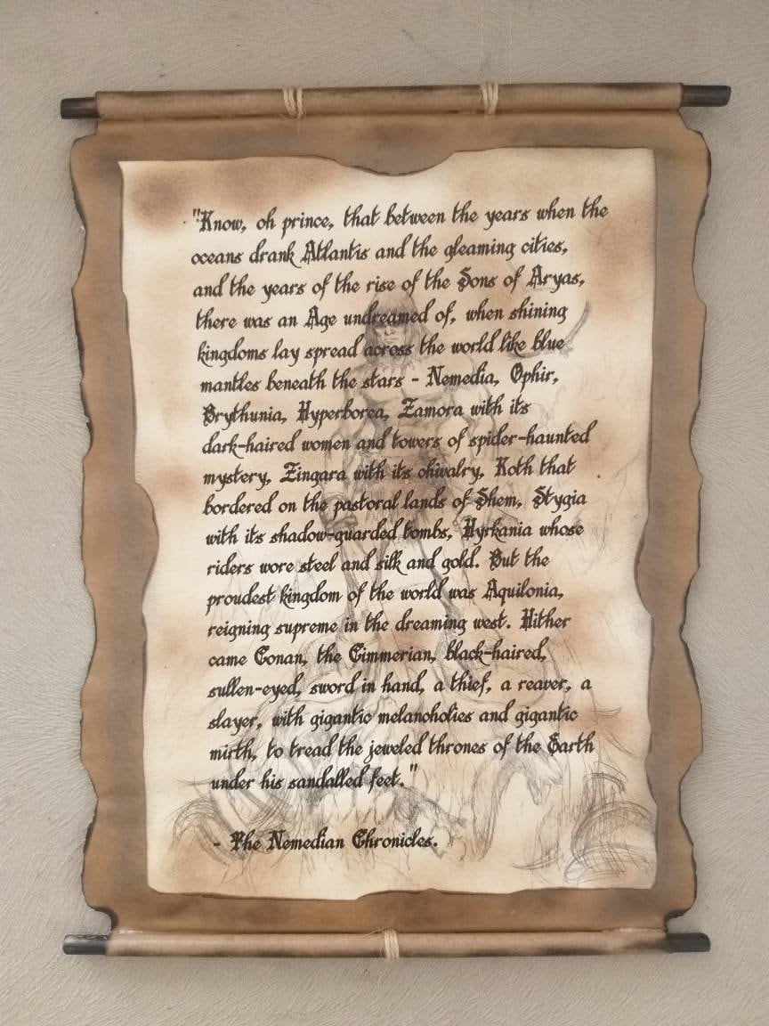 Hyboria Map and Conan the Barbarian Scroll Poster the - Etsy