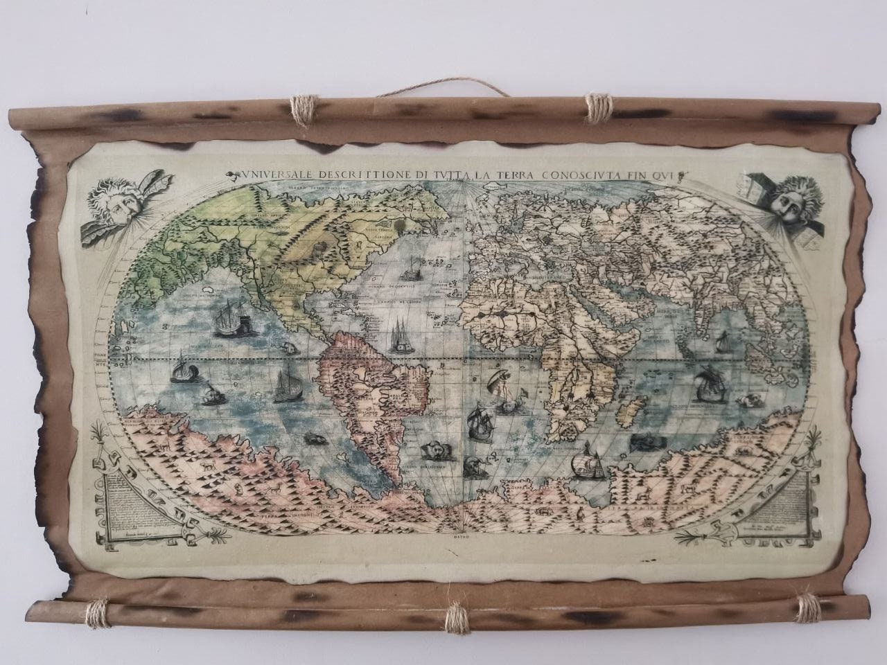 The World in 1565 - Vintage Old World Map 1565 Old Map Antique ...