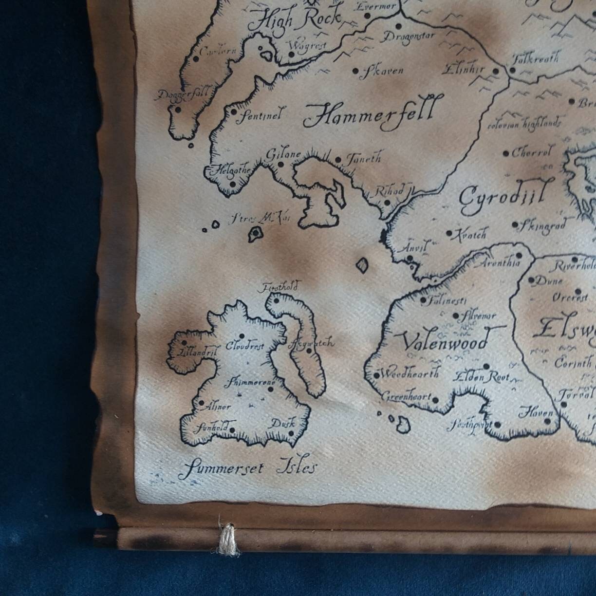 Handmade Scrolls Map of Tamriel Handmade Map of Elder - Etsy