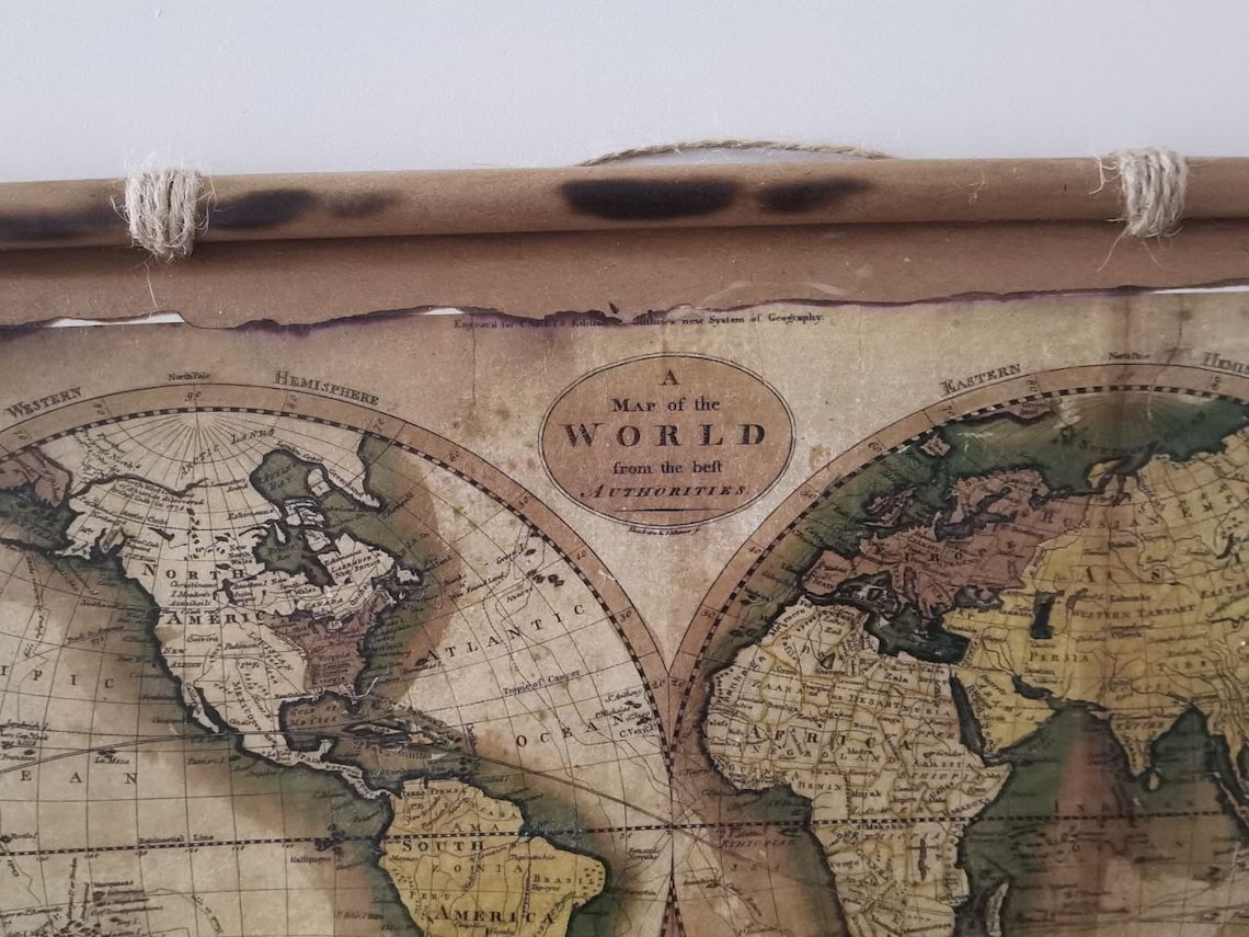 Old World Map Historical World Map Scroll Handmade Scroll - Etsy